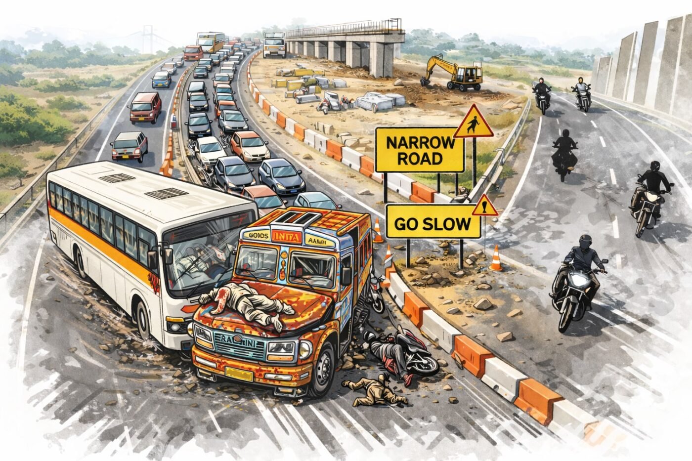 Road Construction and Sudden Two-Lane to One-Lane Reduction Contribute ...